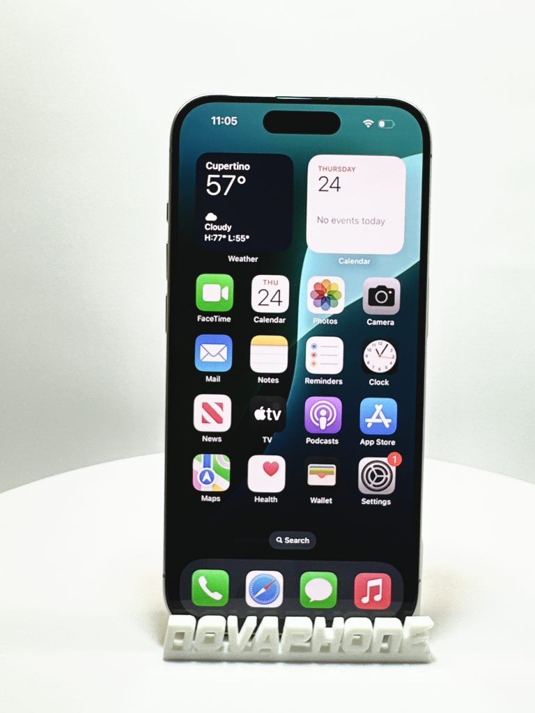 Apple iPhone 15 Pro (128GB) - Akku: 100% - Szín: Natúr Titán - Nova Phone